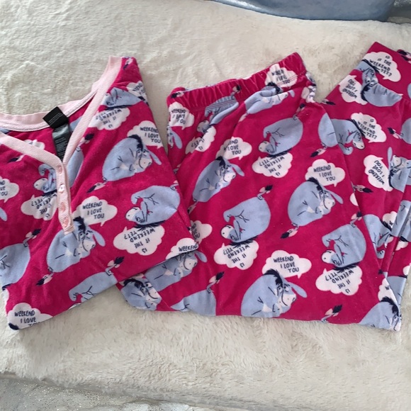 Disney | Intimates & Sleepwear | Xl Disney Eeyore Weekend Fleece Pajama ...